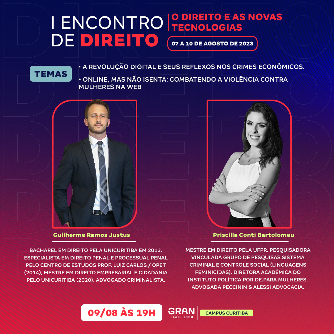 Participe do I Encontro de Direito | Gran Faculdade